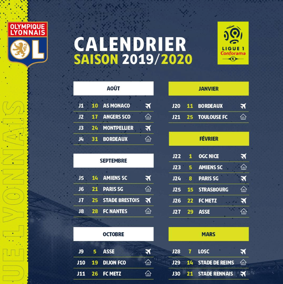 Calendrier de l’OL – Plein GAS